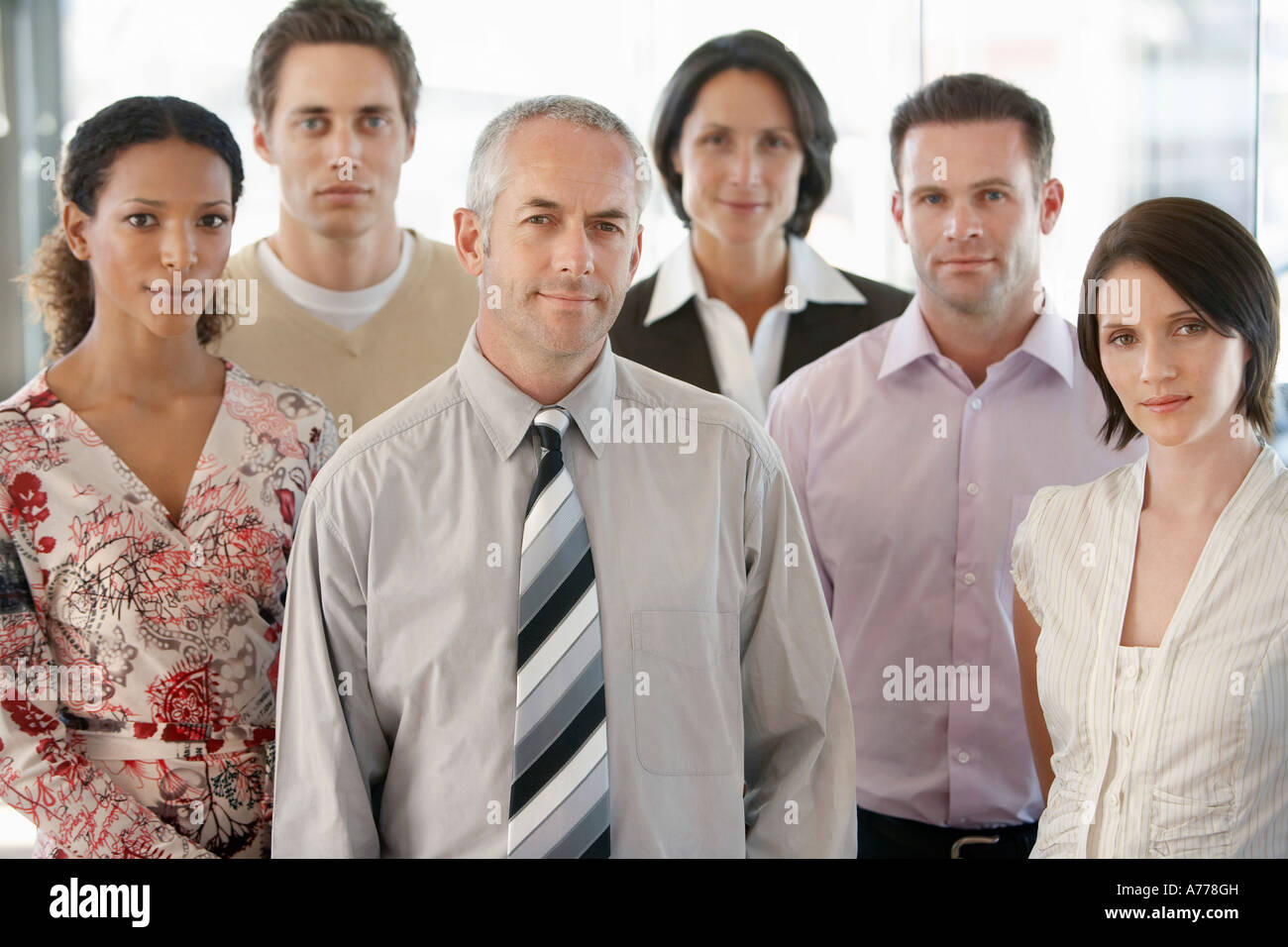 Group of office workers, front view Stock Photo - Alamy