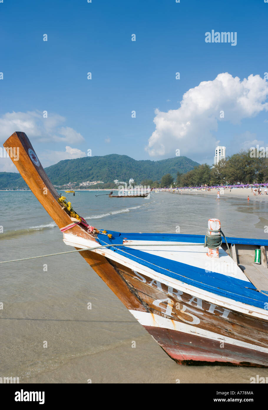 Local fishing boats on Patong Beach, Phuket, Thailand Stock Photo - Alamy
