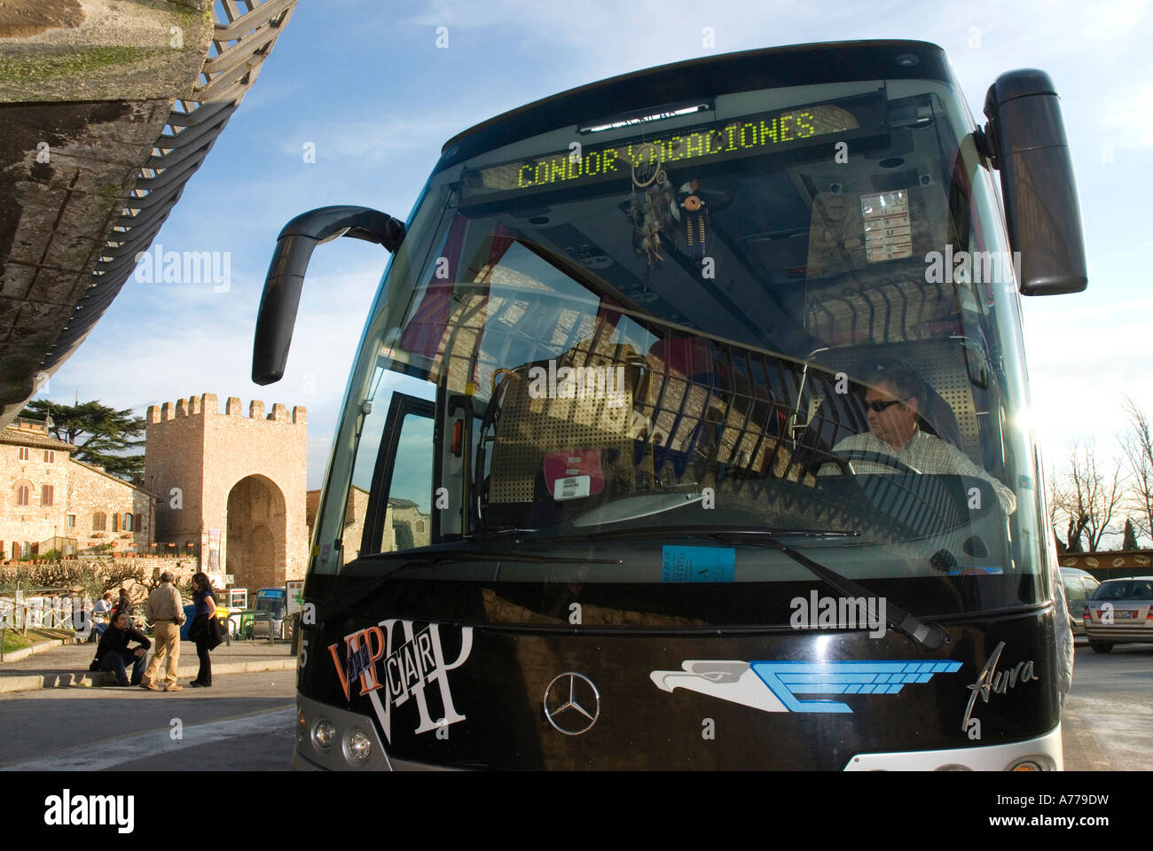 Tourist bus in ASSISI Italy Stock Photo - Alamy