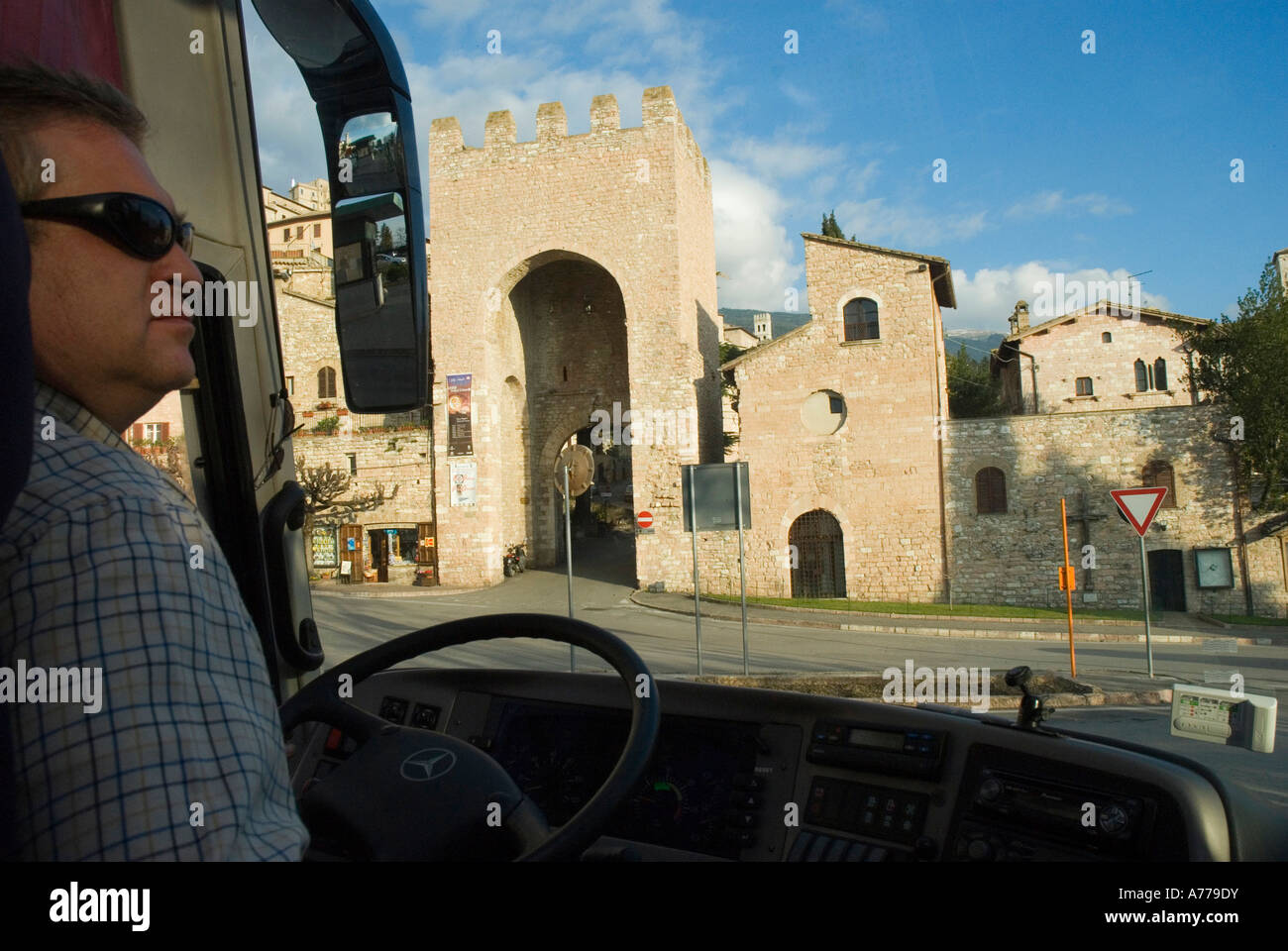 Tourist bus in ASSISI Italy Stock Photo - Alamy