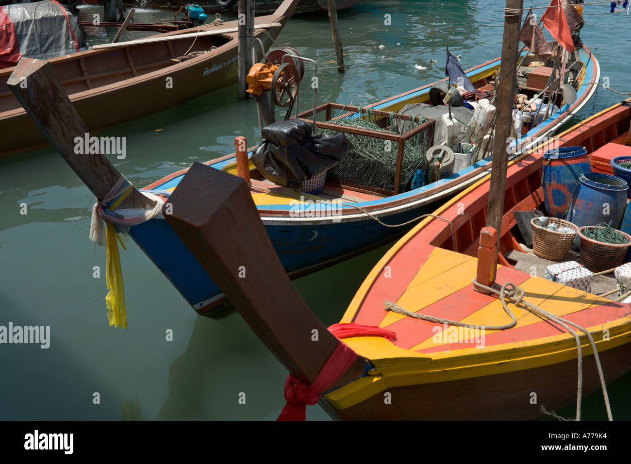 Local fishing boats at Tap Lamu pier, Khao Lak, Phang Nga, Thailand ...