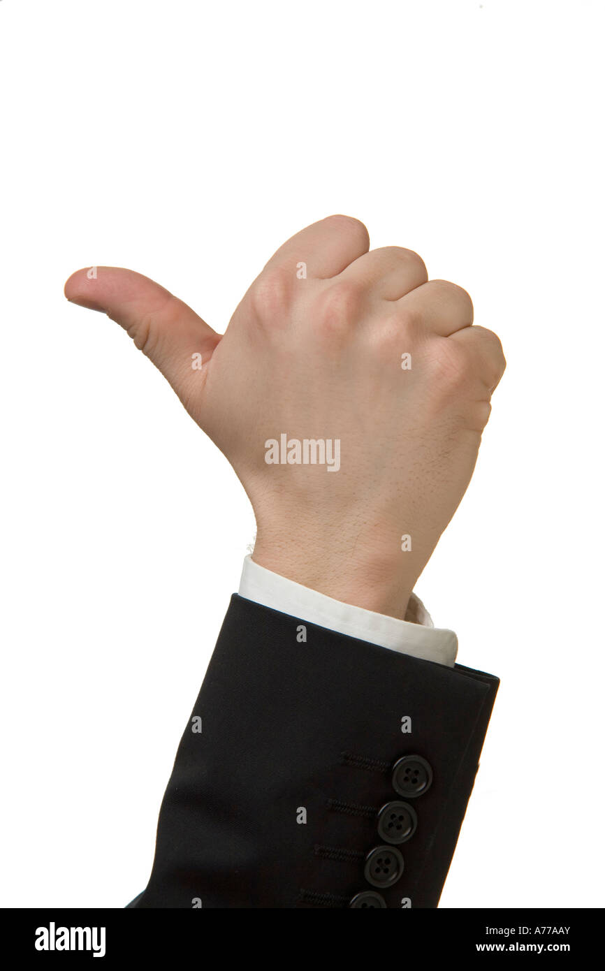 Hand making a thumbs up sign Stock Photo - Alamy