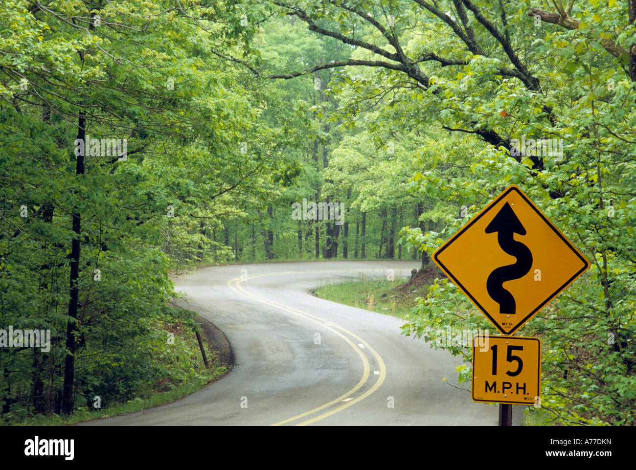 Squiggly road sign hi-res stock photography and images - Alamy