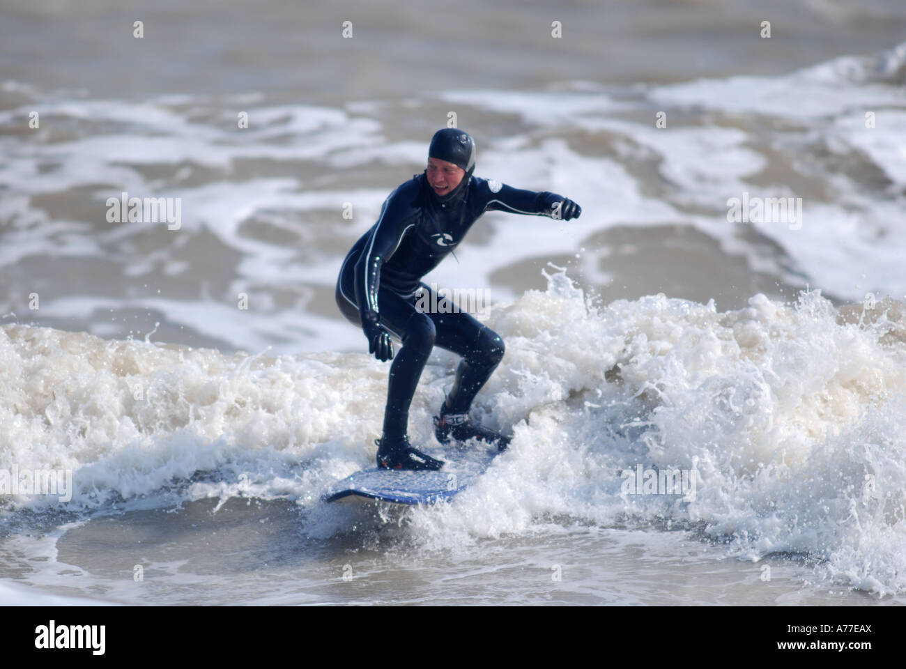 Surfing on the Kent Coast Joss Bay Kent England Stock Photo - Alamy