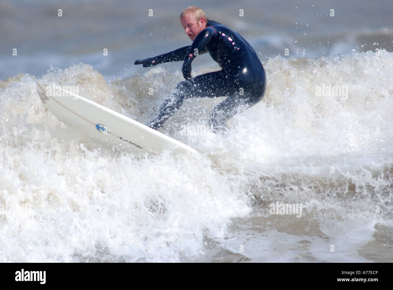 Surfing on the Kent Coast Joss Bay Kent England Stock Photo - Alamy