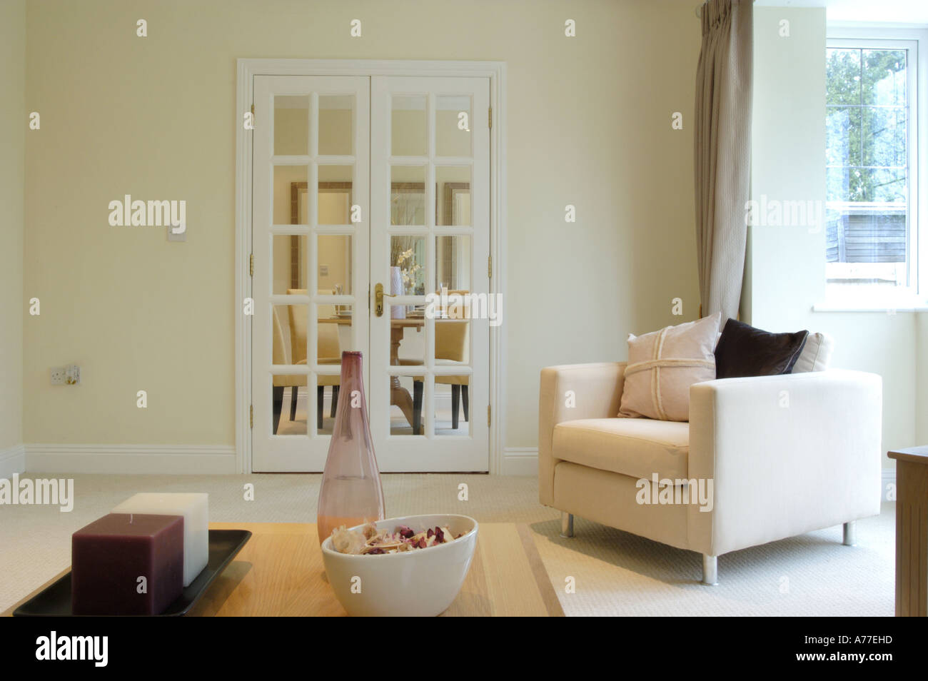 living room looking through to dining room Stock Photo - Alamy