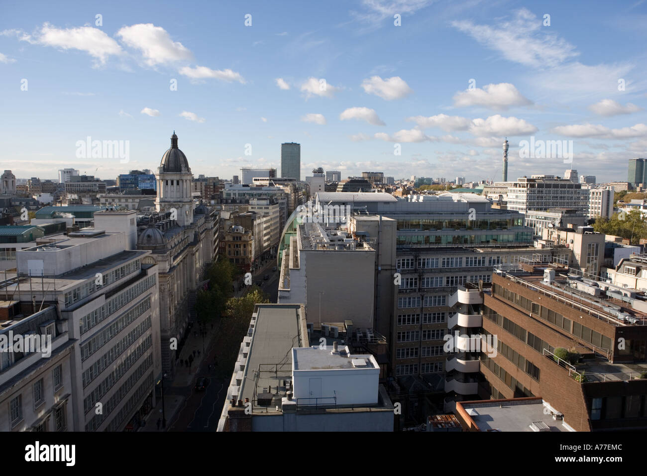 High Holborn the West End and Telecom Tower from High Holborn London ...