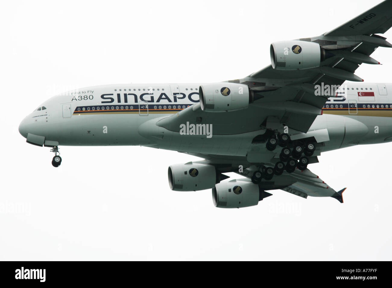Airbus A380 with company design of Singapore Airlines which will be the ...