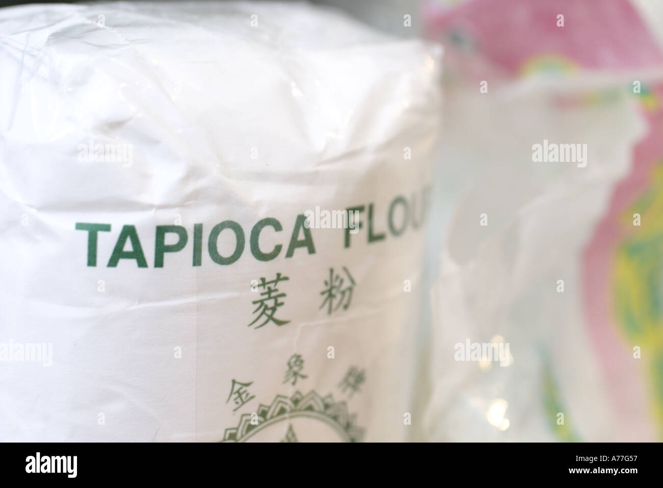 package of tapioca starch an ingredient in chinese cooking Stock Photo ...