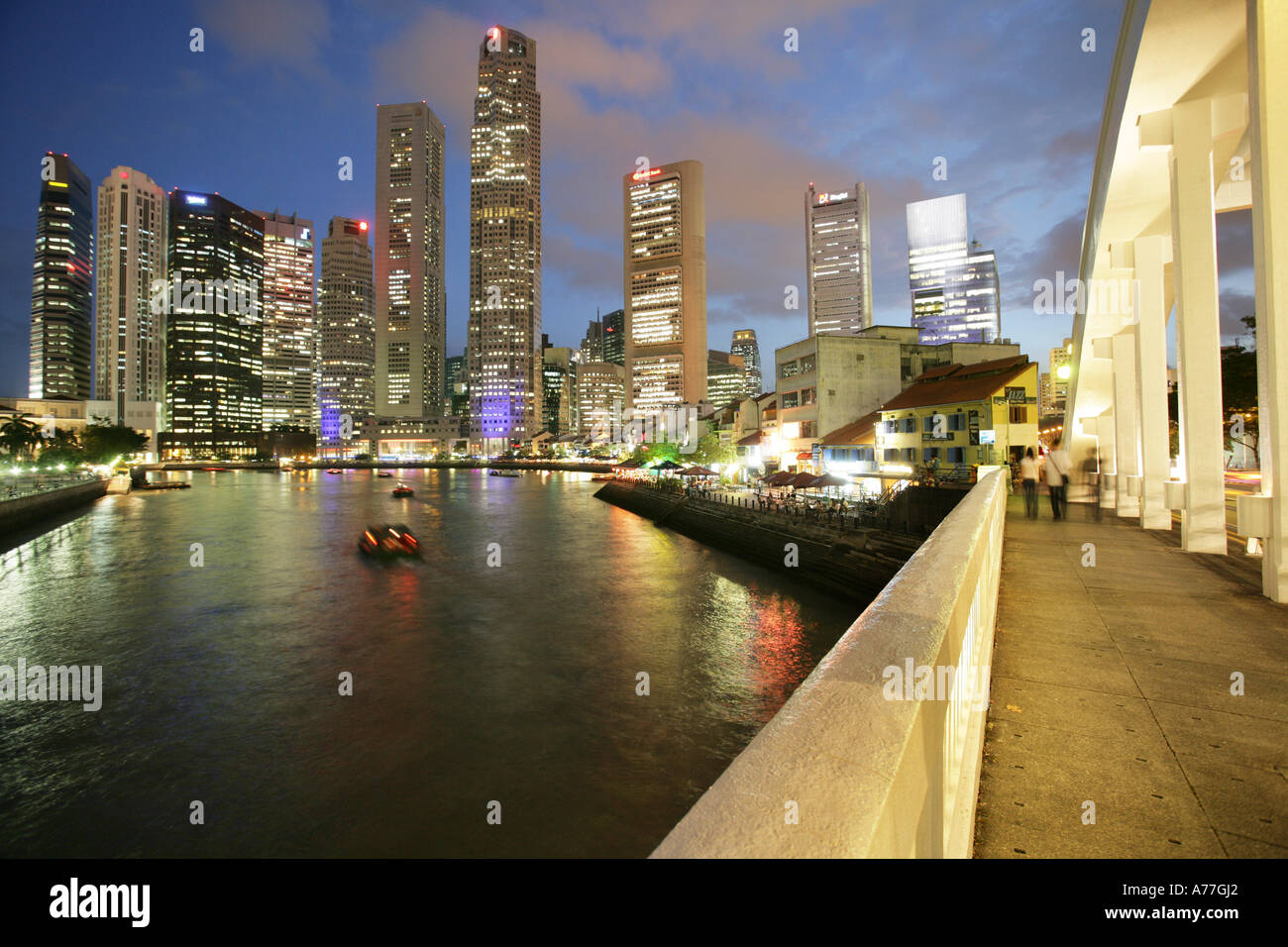 SGP Singapore City Skyline Singapore River Elgin Bridge Stock Photo - Alamy