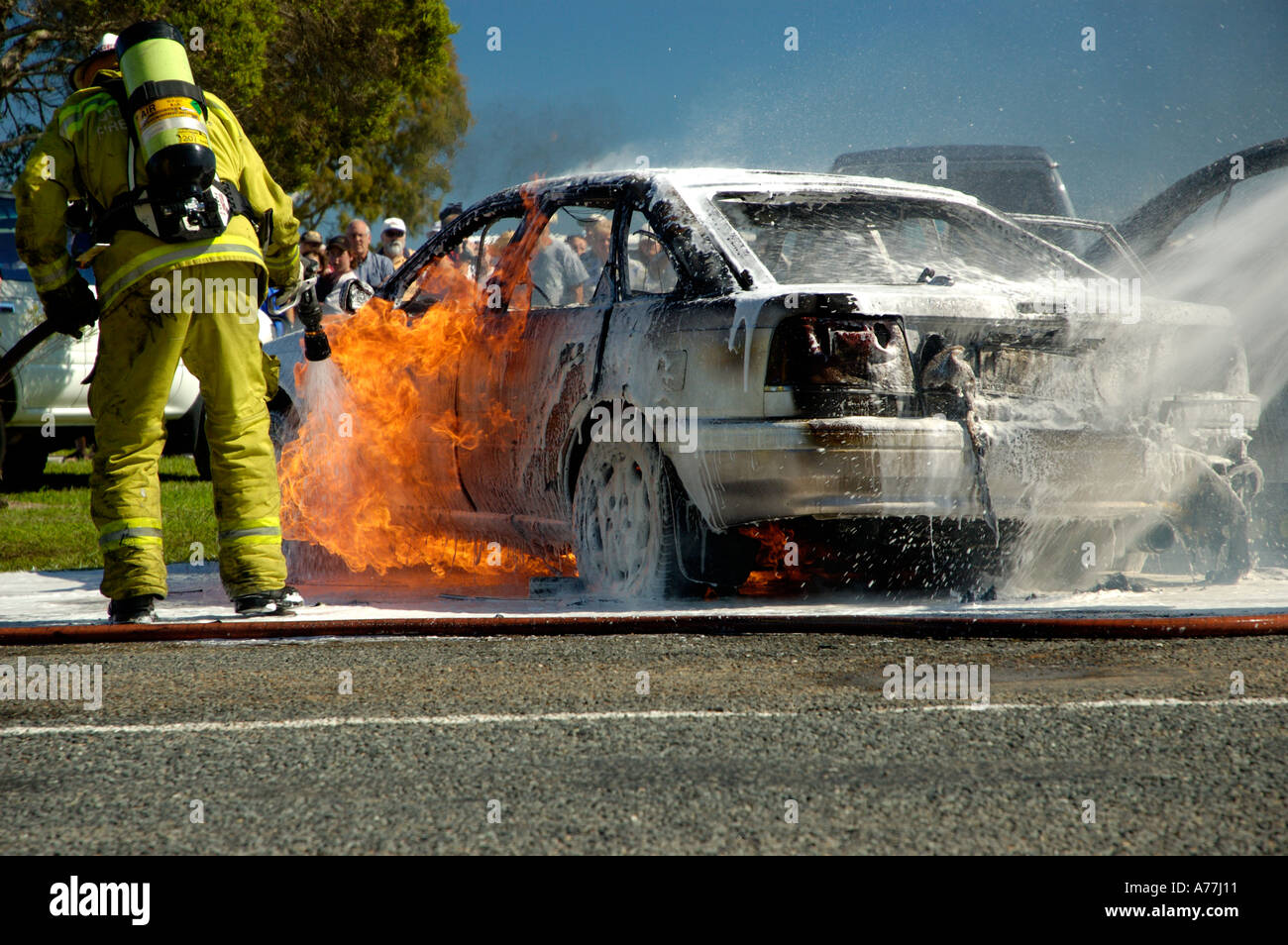 car on fire 5 Stock Photo - Alamy