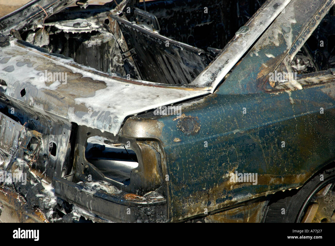 burnt out car 1 Stock Photo - Alamy