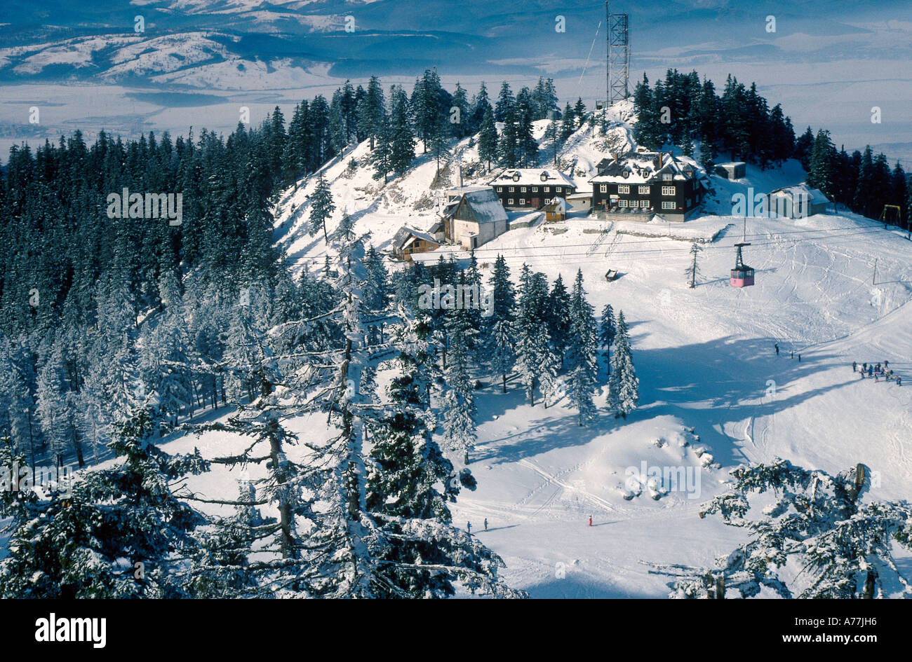 View from Mount Postavaru Postavarul to Christianul Mare distant hills ...