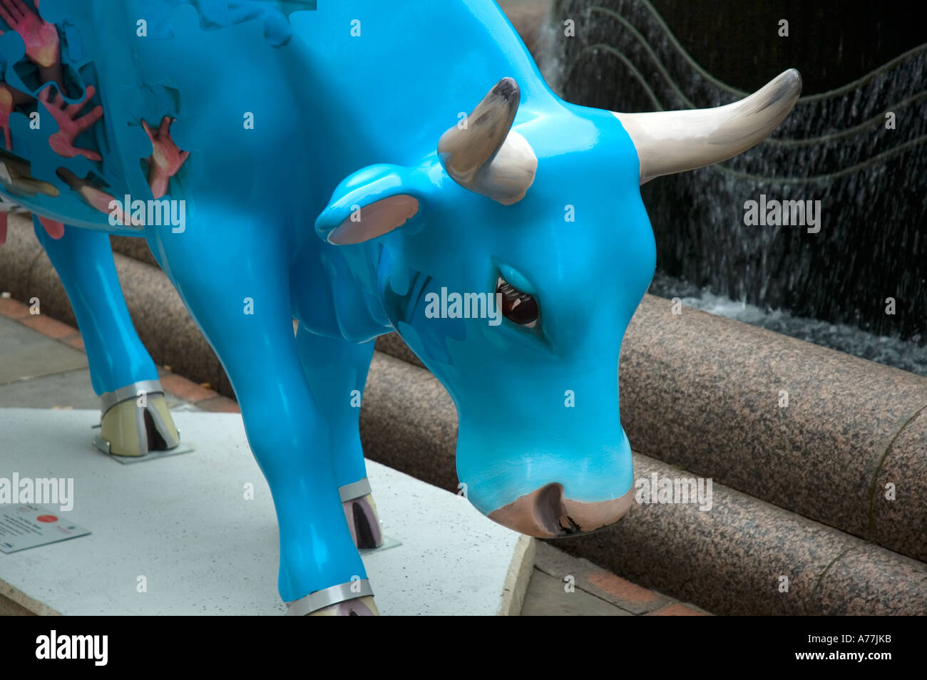 An exhibit of the 2004 Cow Parade, Manchester, England, UK Stock Photo ...