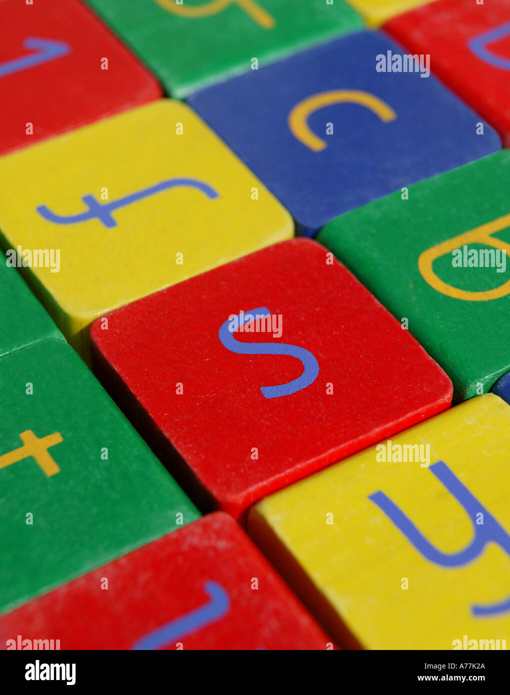 Children's toy bricks illustrating letters of the alphabet Stock Photo ...