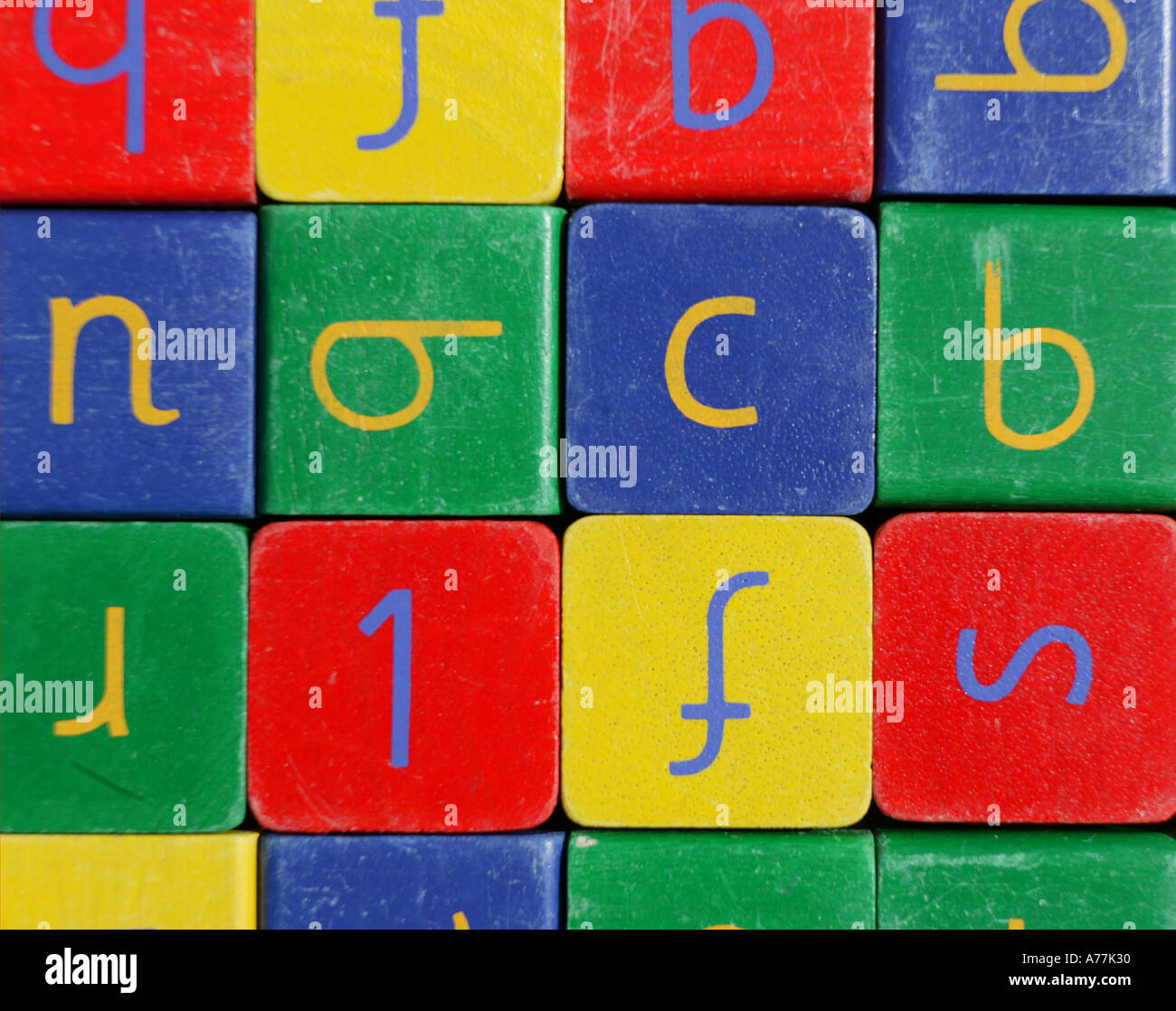 Childrens toy bricks illustrating letters of the alphabet Stock Photo ...