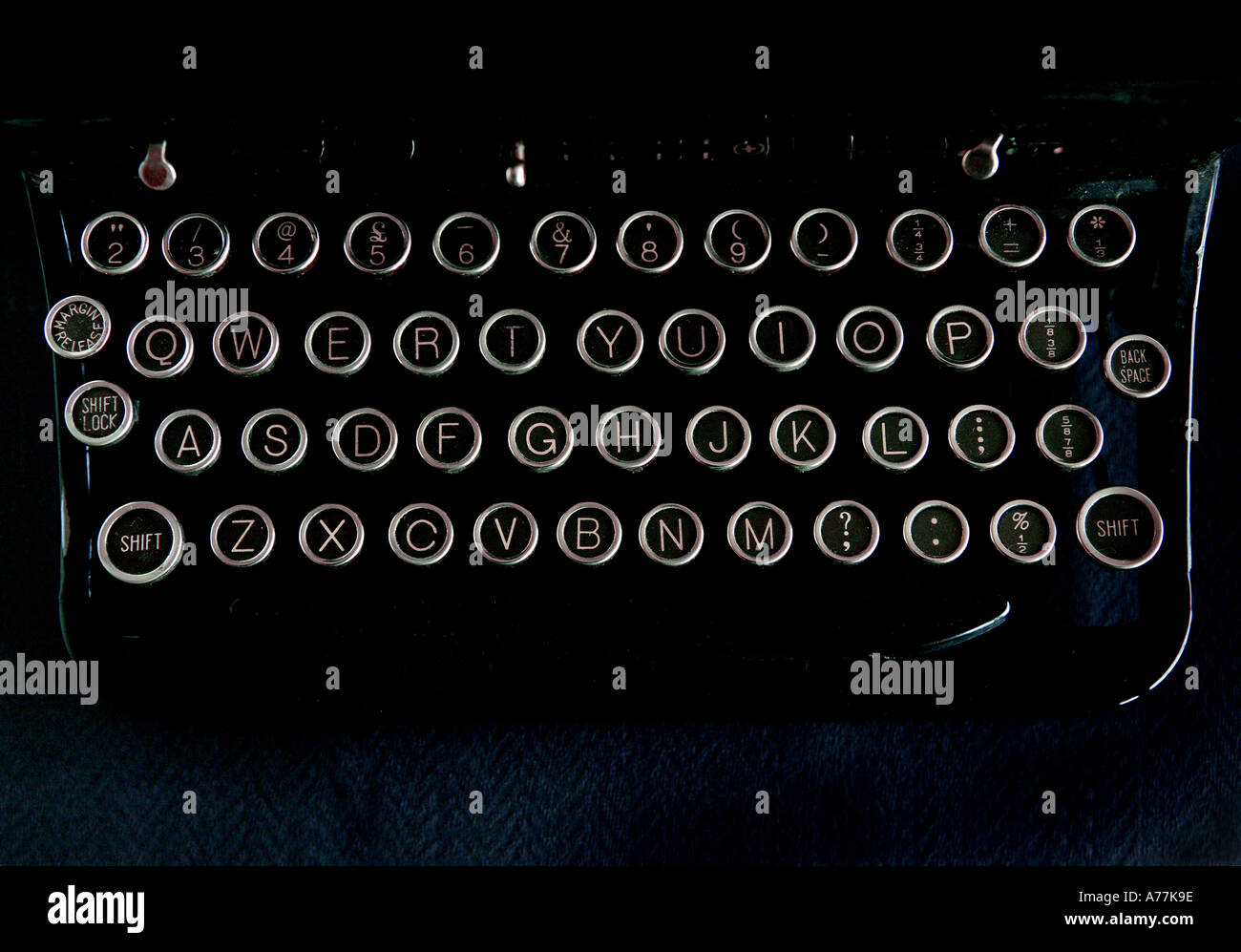 detail of an old historic type writer keyboard Stock Photo - Alamy