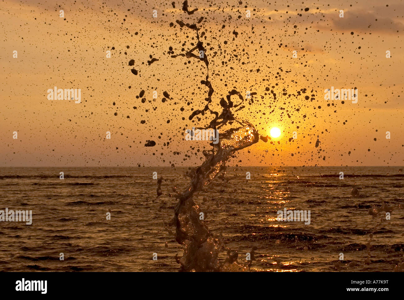 Wave and sunset Stock Photo - Alamy