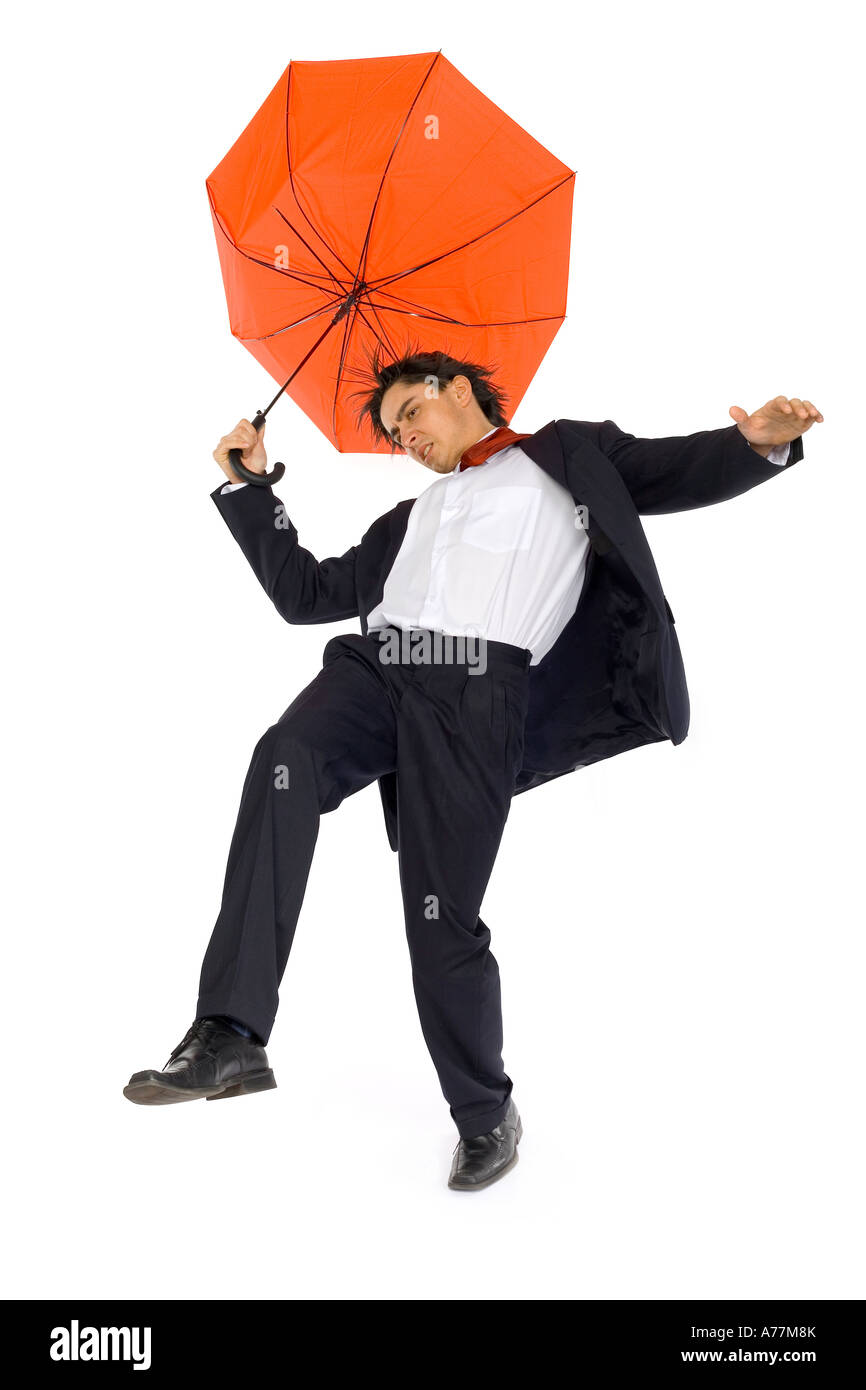 Strong wind umbrella Cut Out Stock Images & Pictures - Alamy