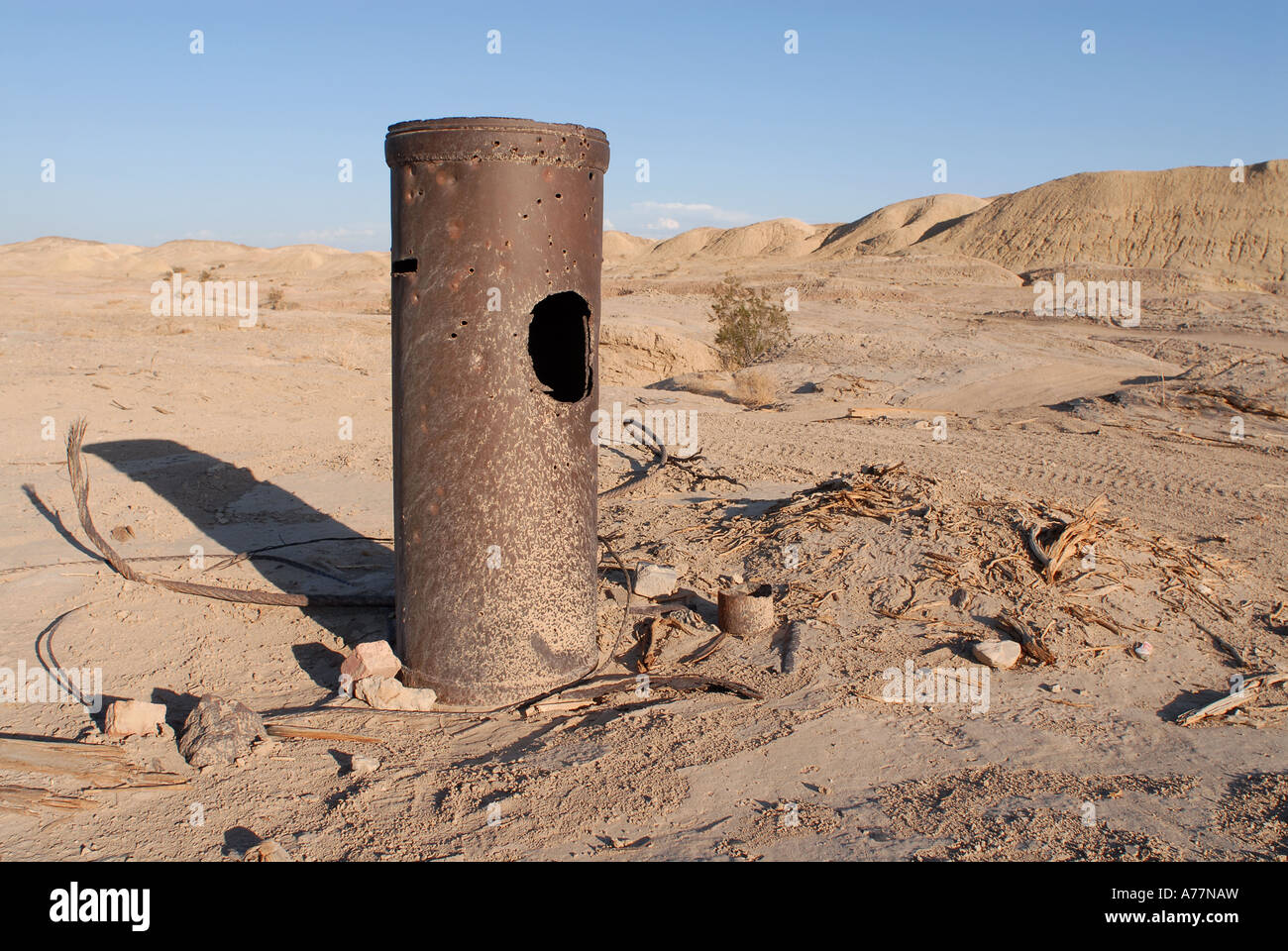 Rusted well cap at artesian well, Anza Borrego State Park, California ...