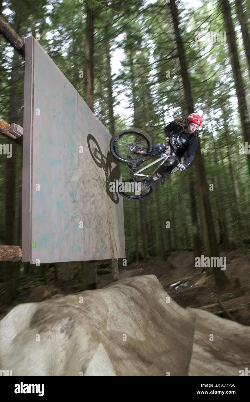 Mountain Biker Wall Riding Stock Photo - Alamy