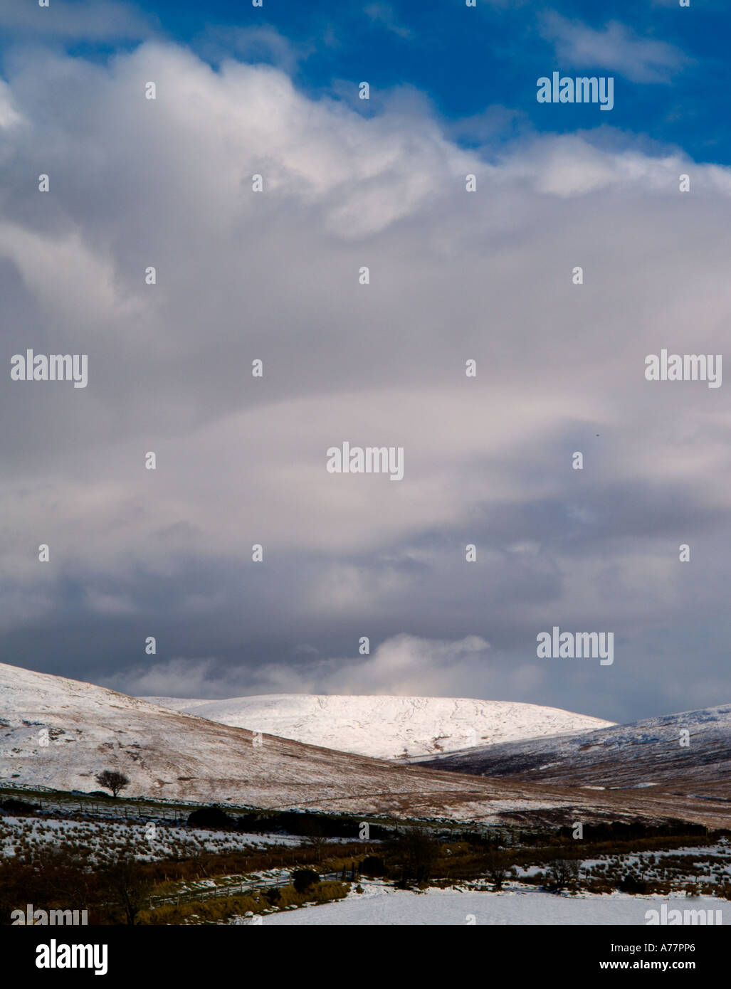 the snow capped rolling sperrin mountain range Northern Ireland Stock ...