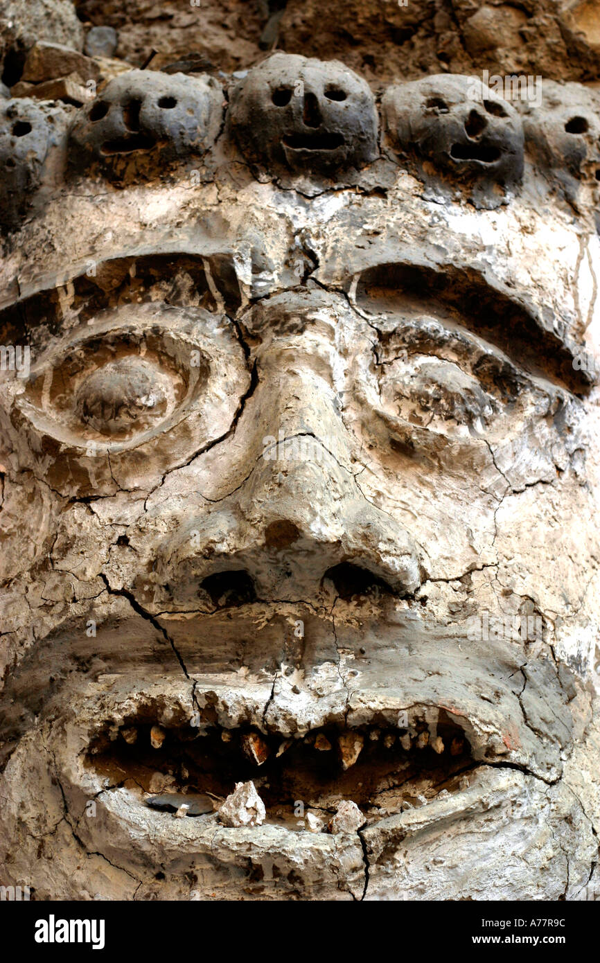 animist religion head in himalayas Stock Photo - Alamy