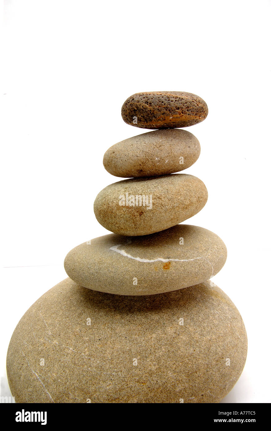 River stones balanced in a tower Stock Photo - Alamy