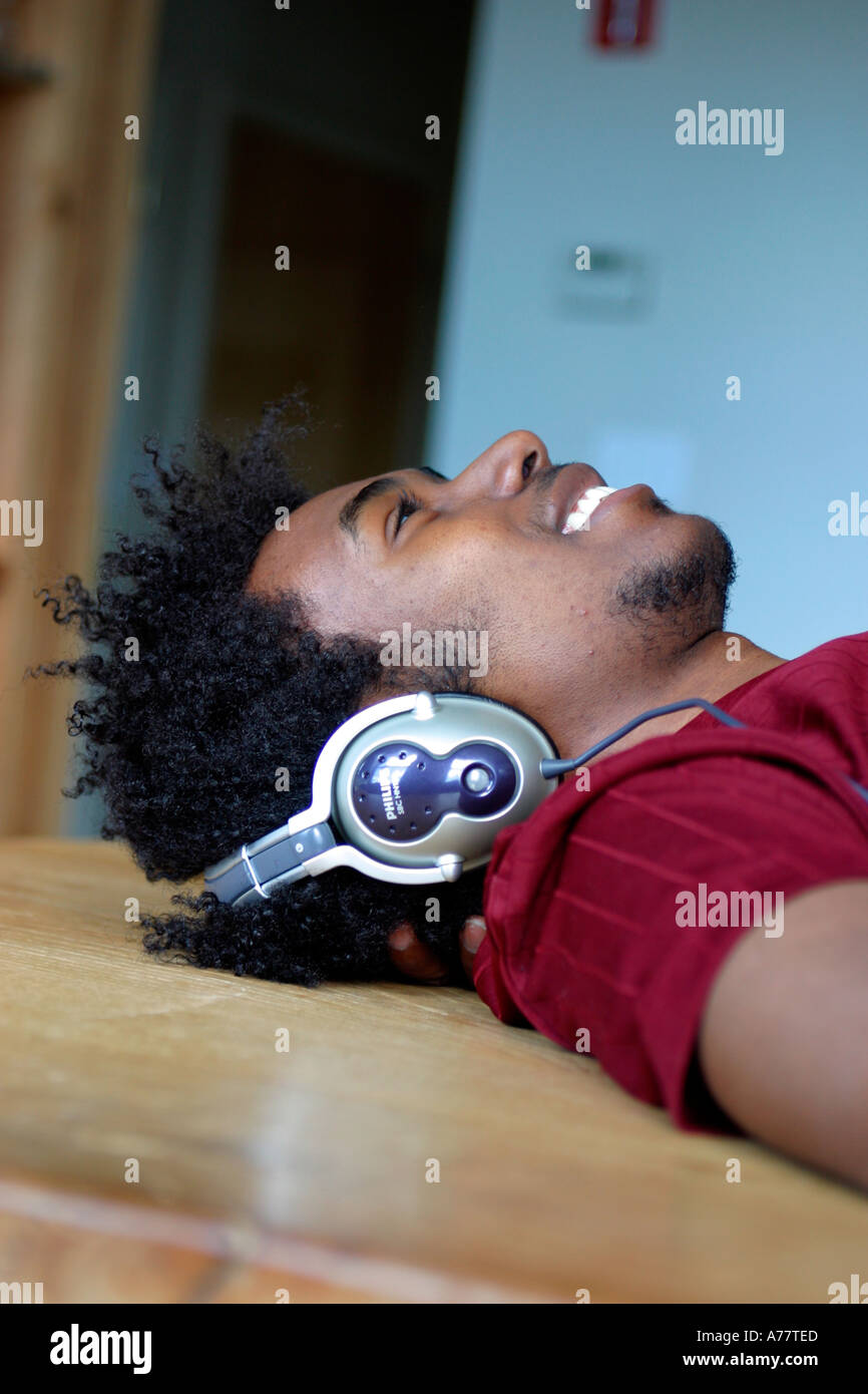 African American Man Relaxing at Home Model Release Stock Photo - Alamy
