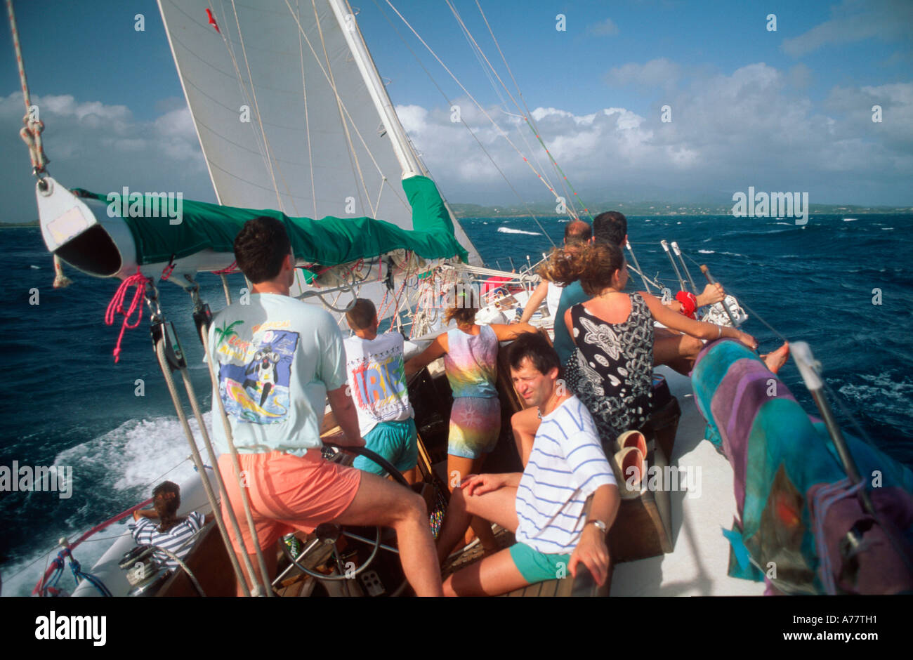People on sailing yacht Stock Photo - Alamy