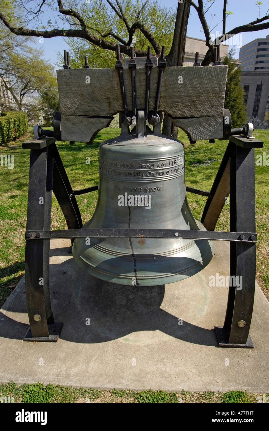 Replica of Liberty Bell at State Capitol and Surrounding Statues and ...