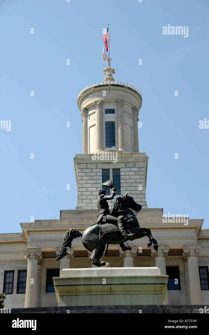 Statue of Andrew Jackson at State Capitol and Surrounding Statues and ...