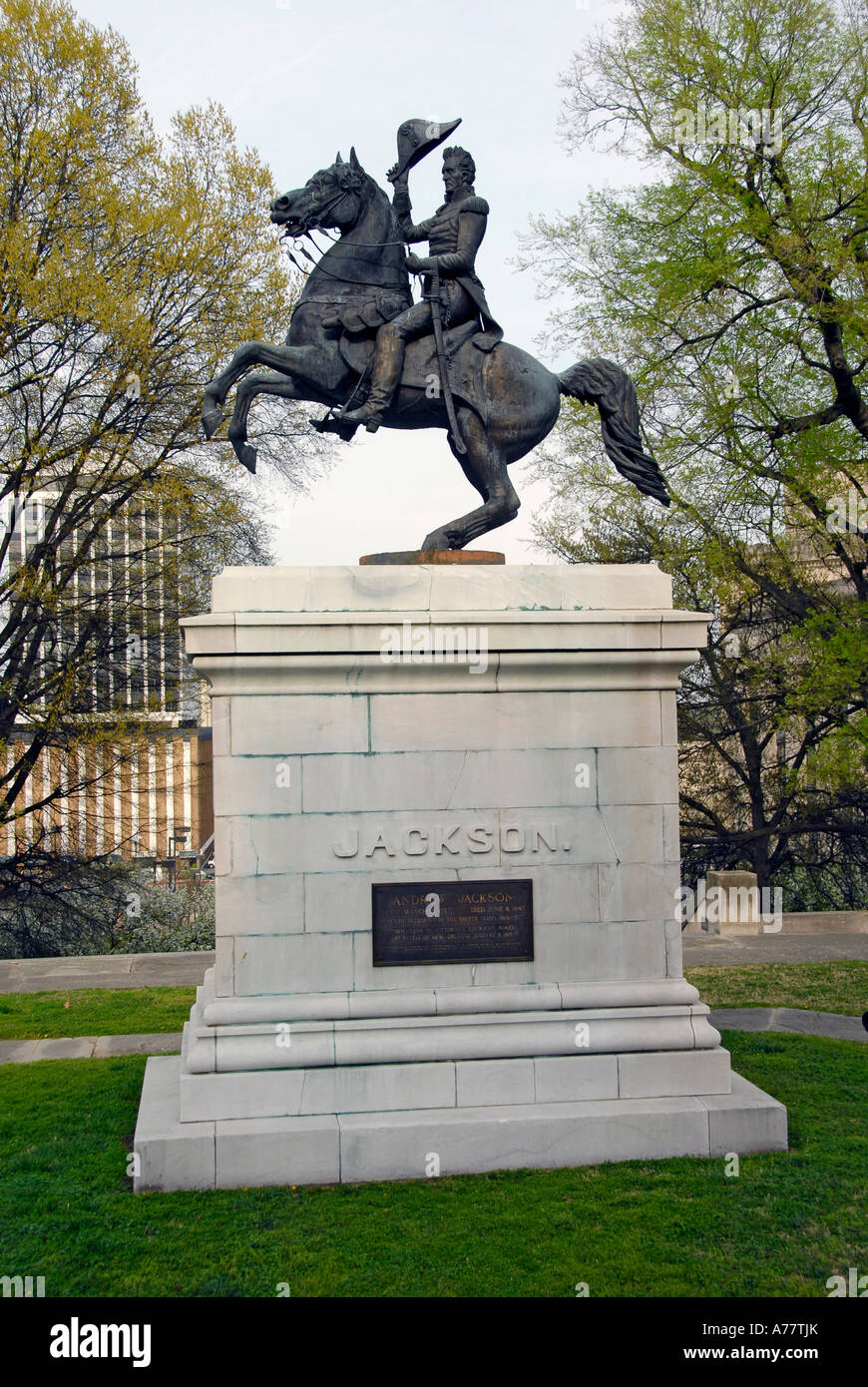 Statue of Andrew Jackson at State Capitol and Surrounding Statues and ...