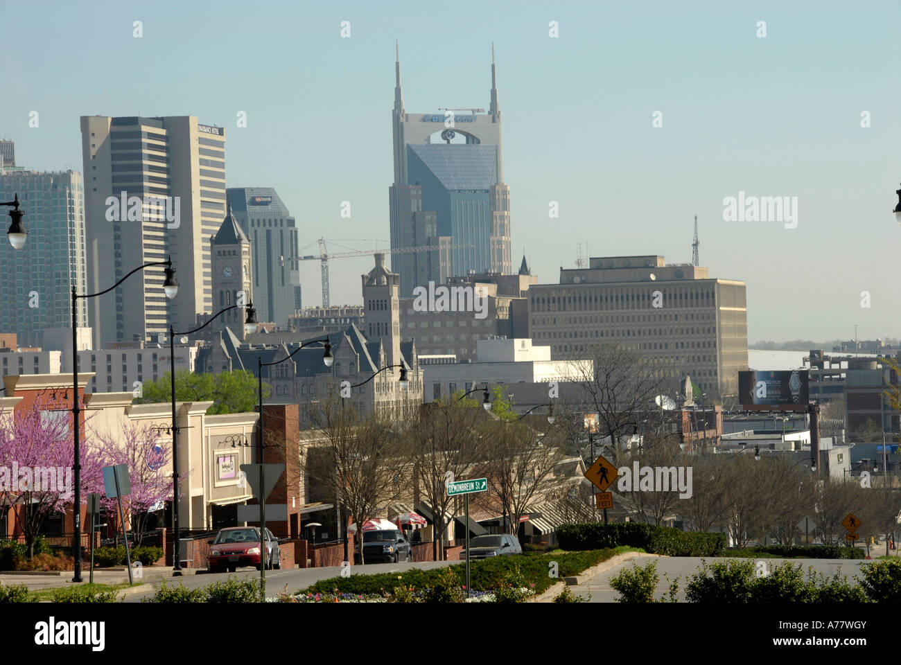 Skyline Cityscape of Nashville from Music Row Nashville Tennessee TN ...