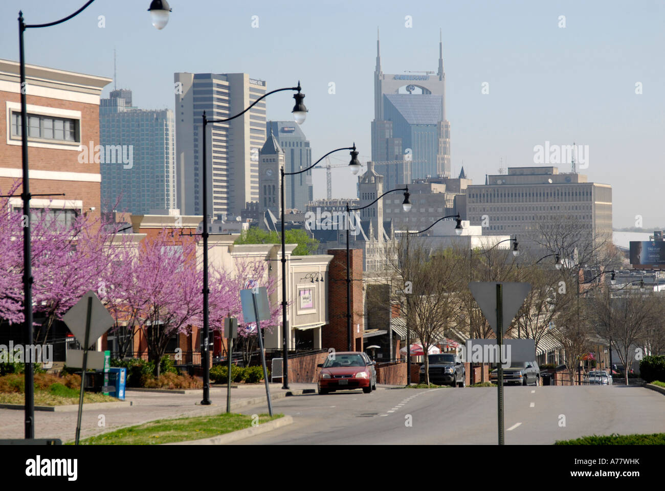 Skyline Cityscape of Nashville from Music Row Nashville Tennessee TN ...