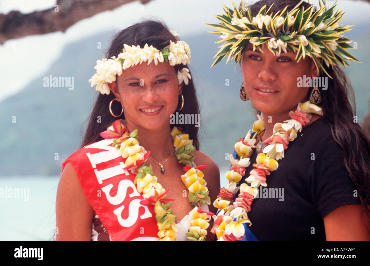 Young women Moorea Stock Photo - Alamy