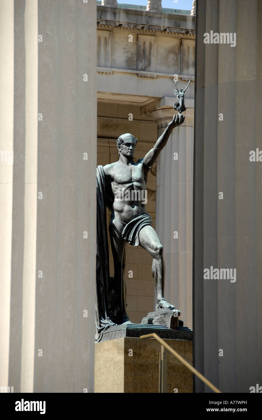 Statue Of Lone Warrior Outside Nashville War Memorial Auditorium