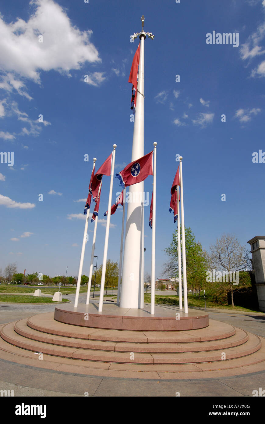 Flag Display at Tennessee Bicentennial Capitol Mall State Park ...