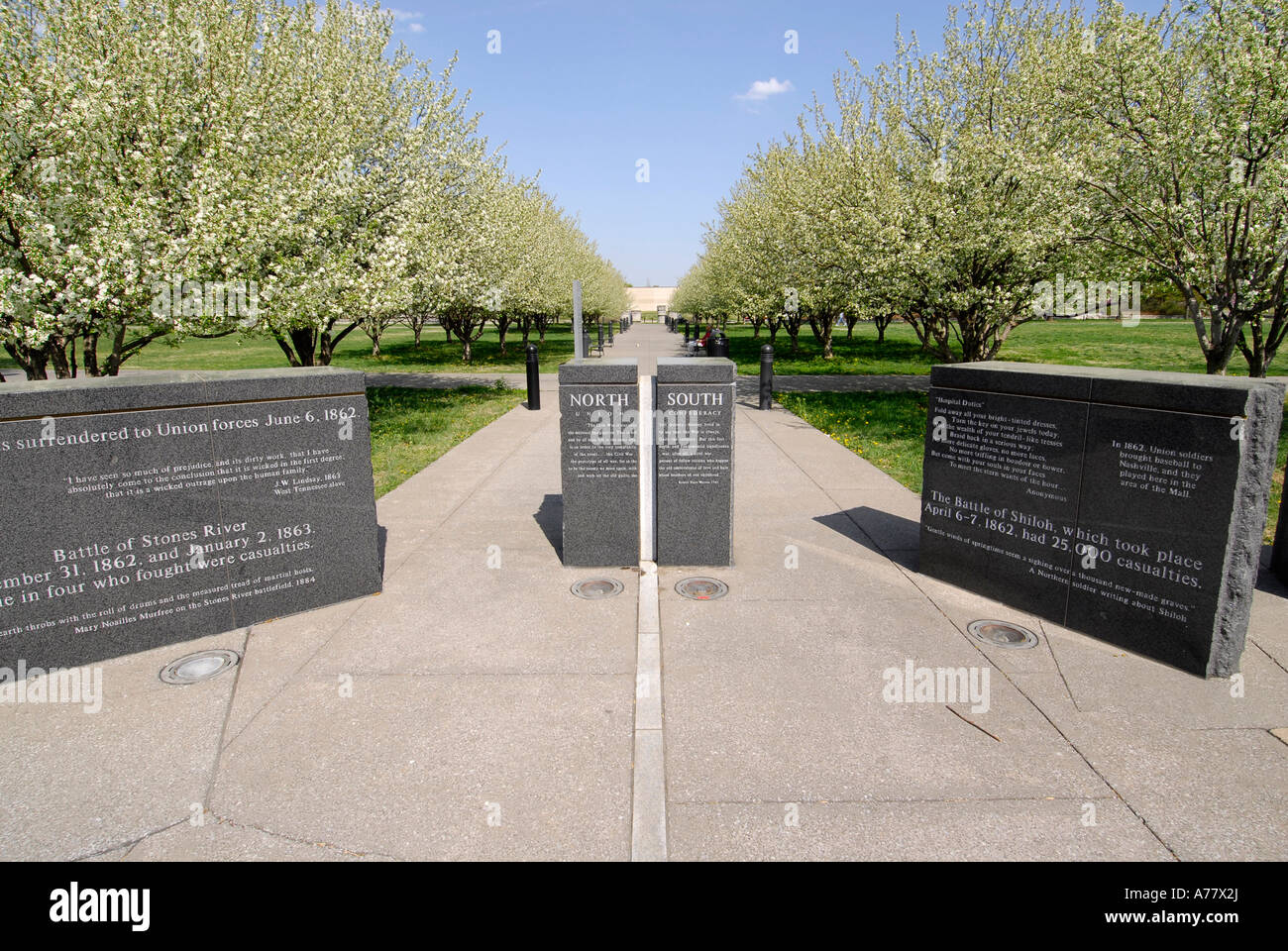 North and South Granite Markers Represent the Sides in the Civil War in ...
