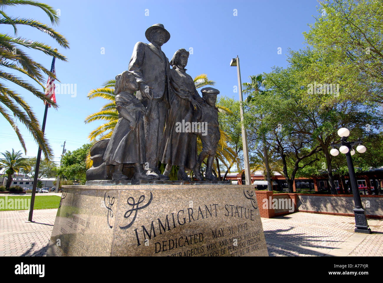 Immigrant Statue in Ybor Centennial Park in Ybor City of Tampa Florida ...