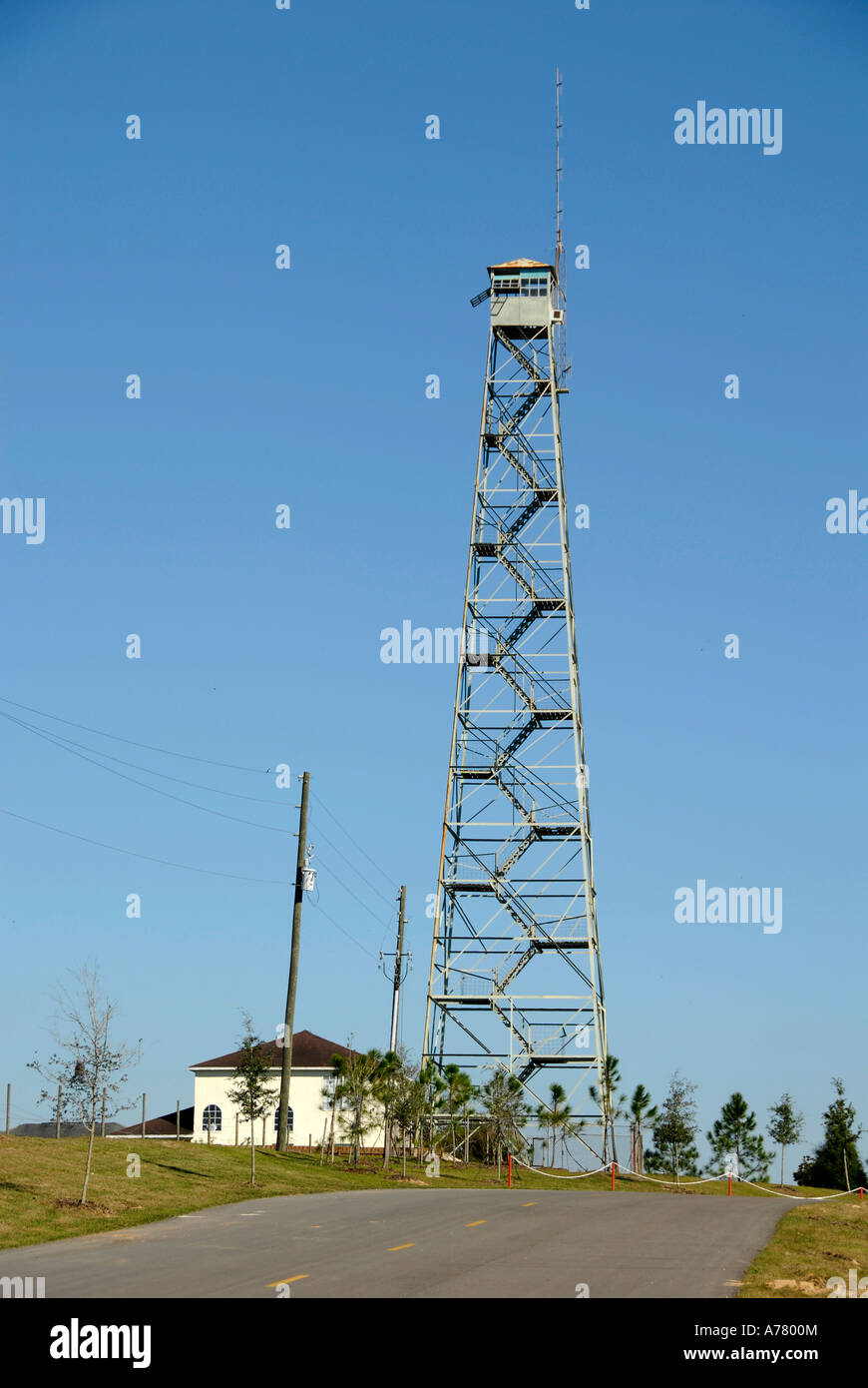 Forest fire lookout tower located in the mid section of Florida Stock ...