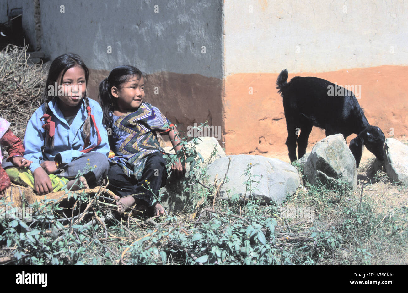 Nepali kids in countryside of Kathmandu valley Nepal Stock Photo - Alamy