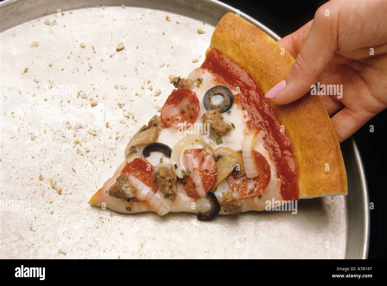 Pizza pepperoni hand pan hi-res stock photography and images - Alamy