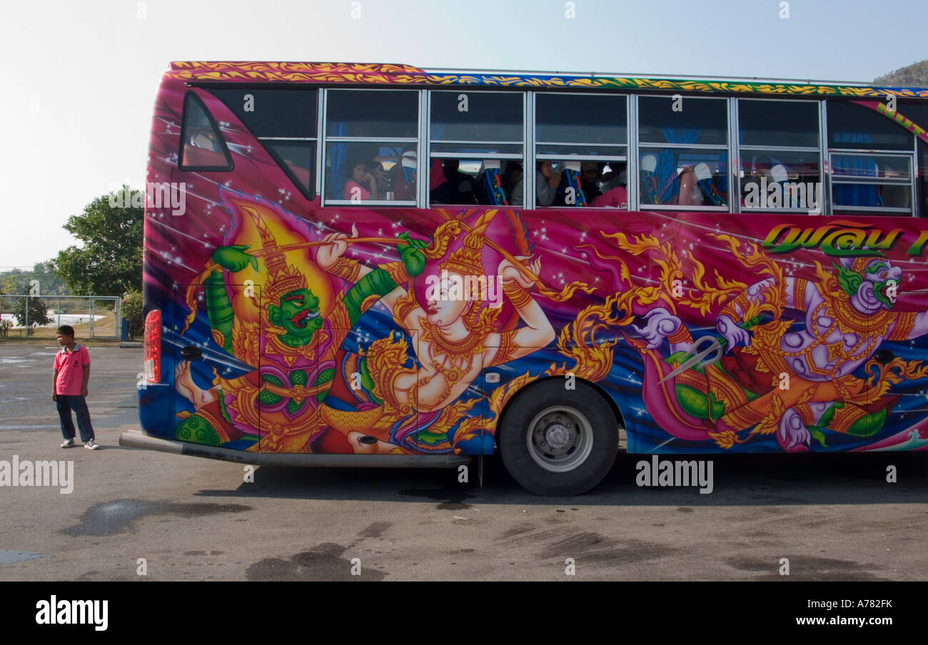A painted bus in Krabi Thailand Stock Photo - Alamy