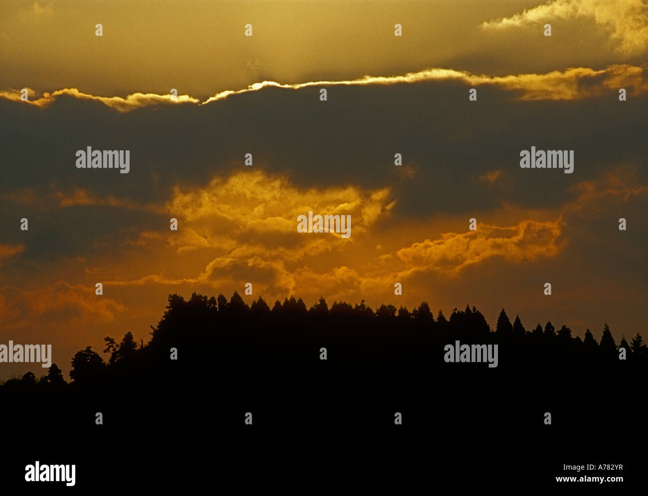 sunset landscape Kyushu Japan Stock Photo - Alamy