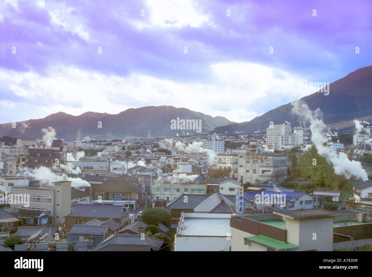 Japan Kyushu Beppu spa resort view of the town Stock Photo - Alamy
