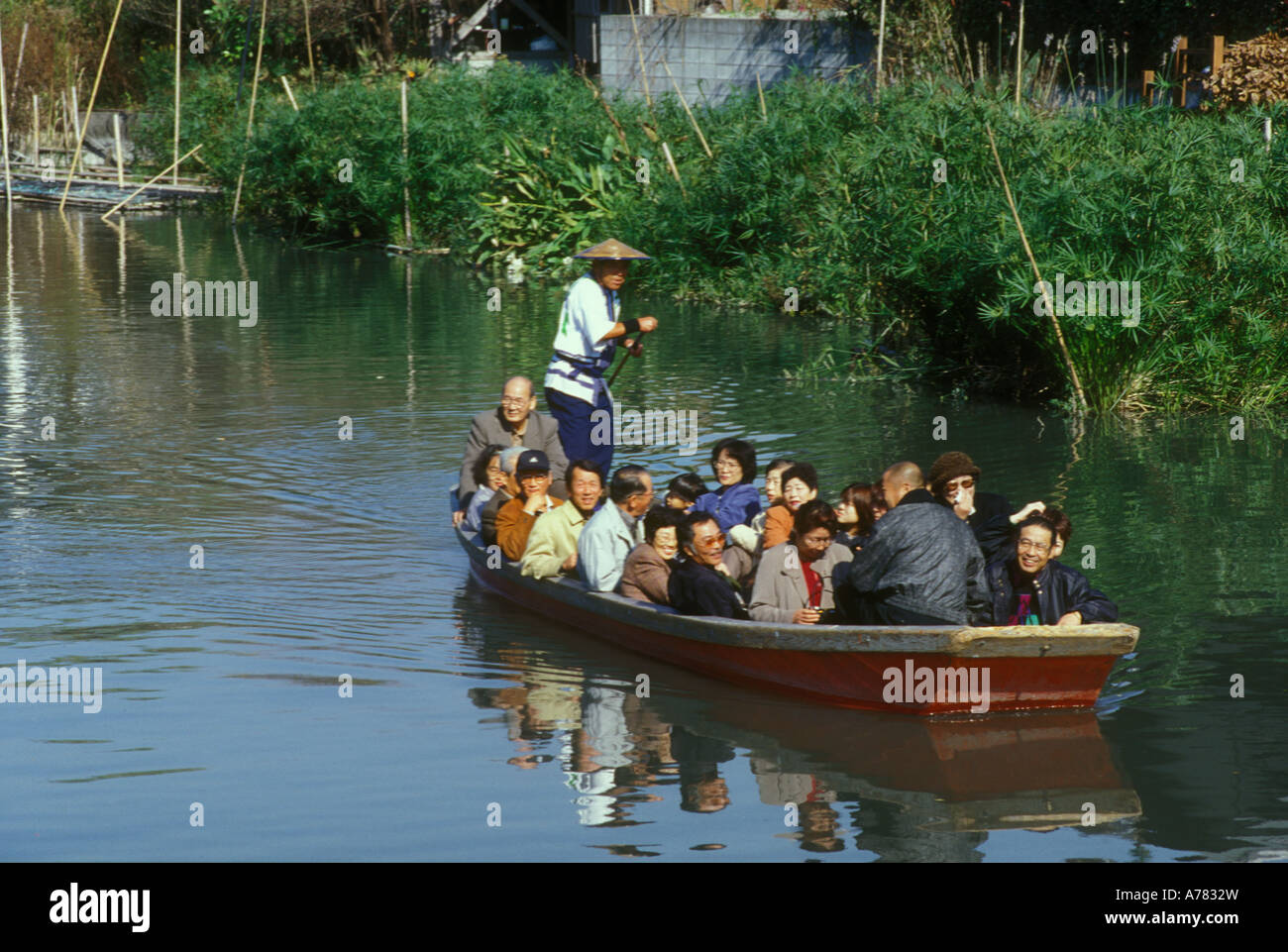 traditional boat Yanagawa river Kyushu island Japan Stock Photo - Alamy