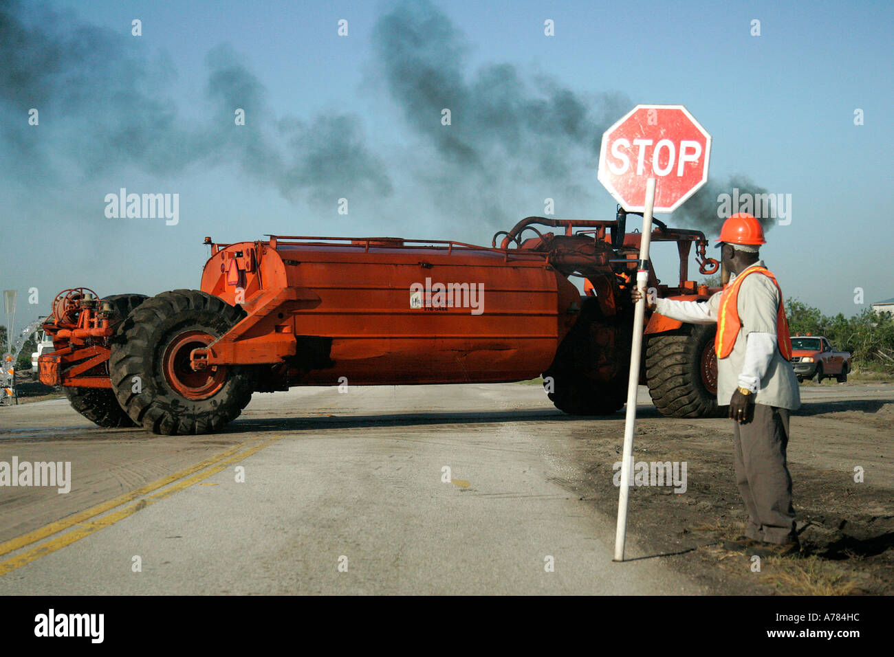 lorry road work slow sign worker protect keep prevent prevention ...