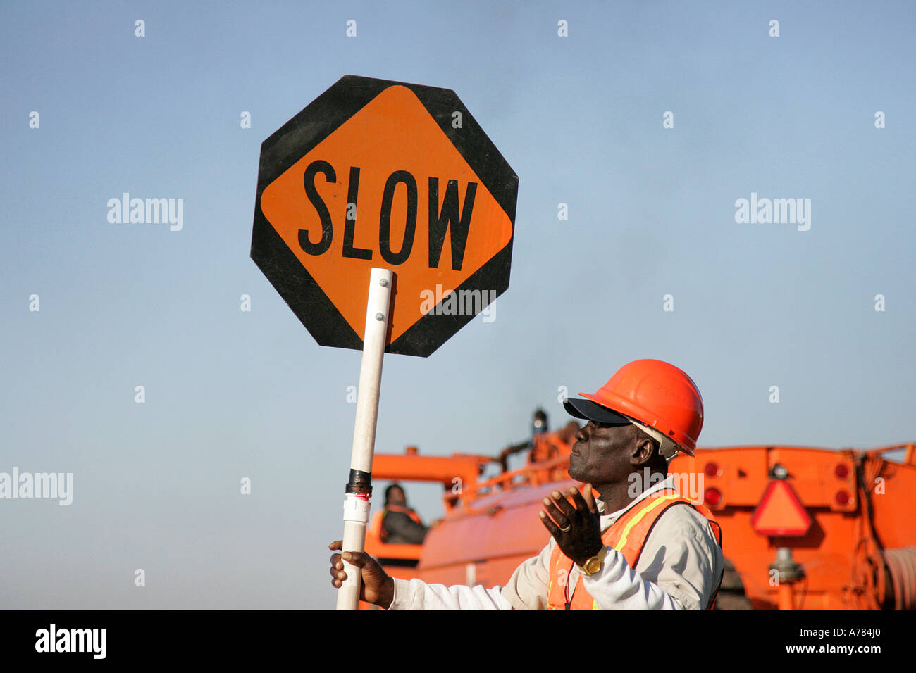 lorry road work slow sign worker protect keep prevent prevention ...