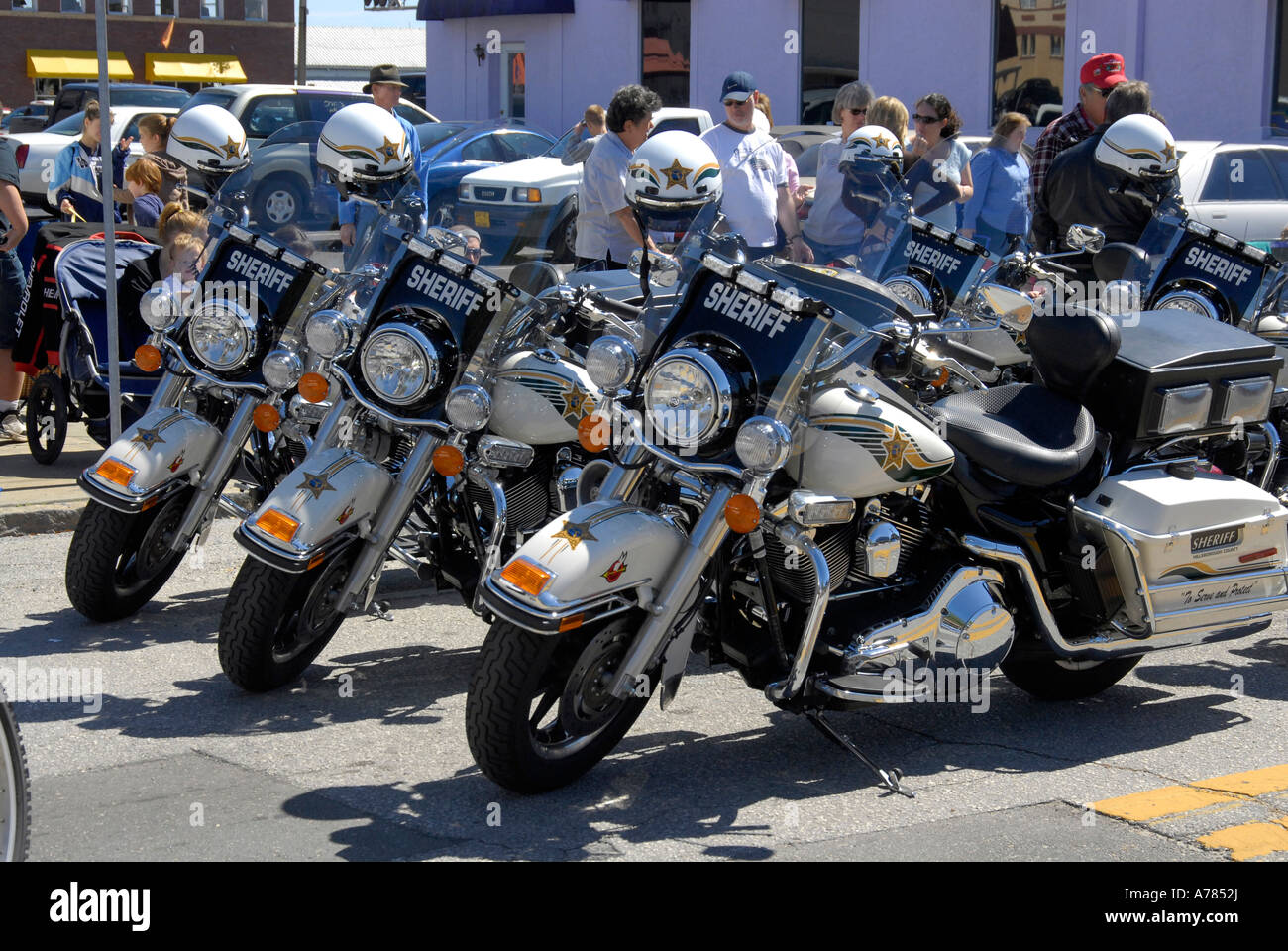 Law Enforcement Motorcycles at Strawberry Festival Parade in Plant City ...